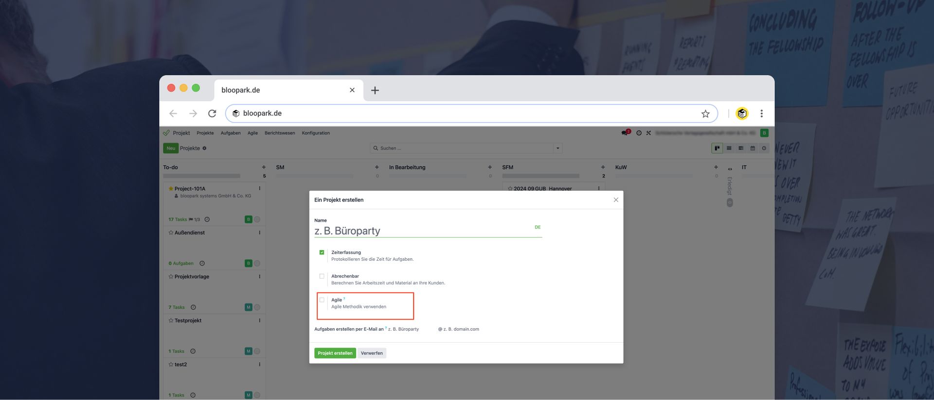 Agile Modul, Odoo Modul für die App Projekte | Bloopark