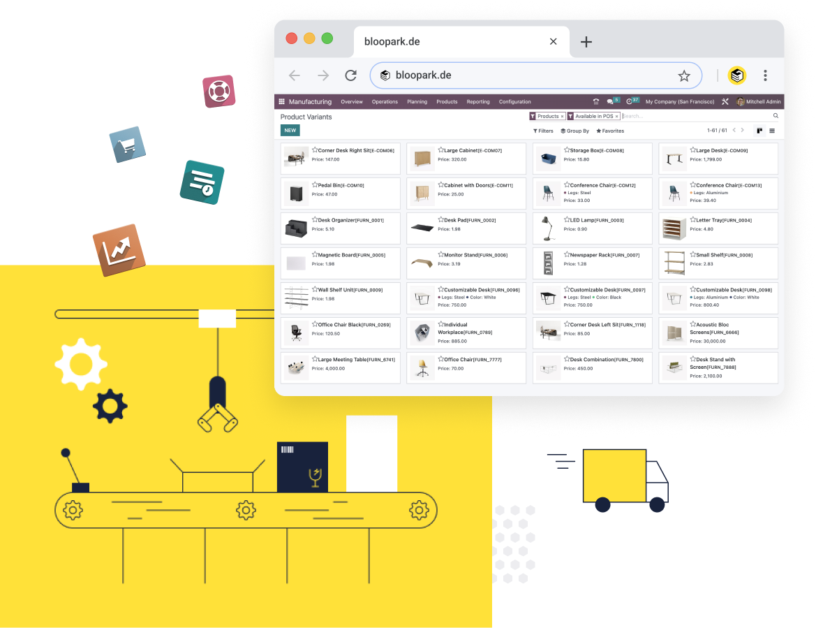Odoo ERP für Fertigungsunternehmen - bloopark.de